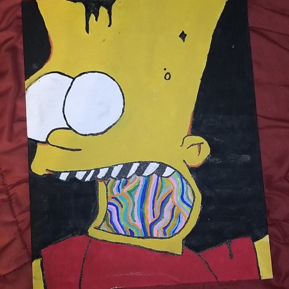 Wall Decor | Bart Simpson Painting | Poshmark
